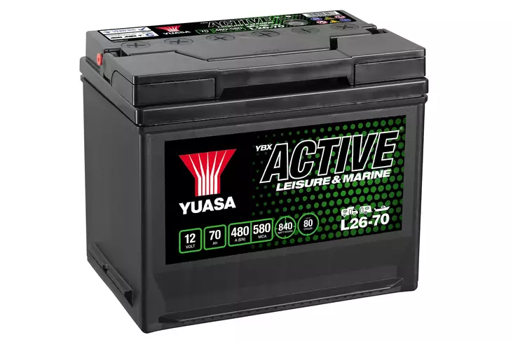 Yuasa L26-70 Active Leisure Battery 12V 70Ah 480A Huom.Rullakkorahti ...